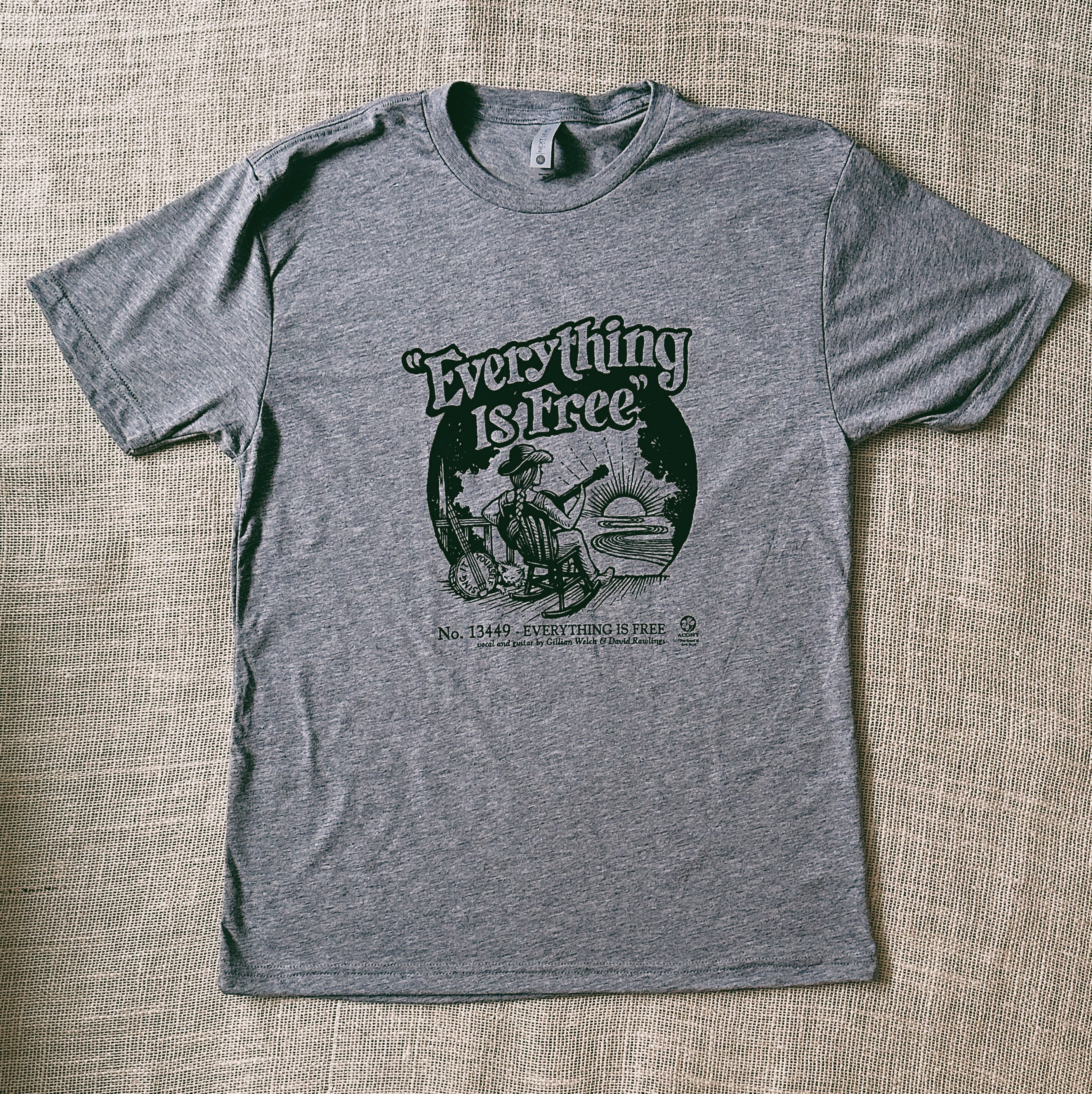 Heather Grey Everything Is Free Tee – Acony Records Online Store